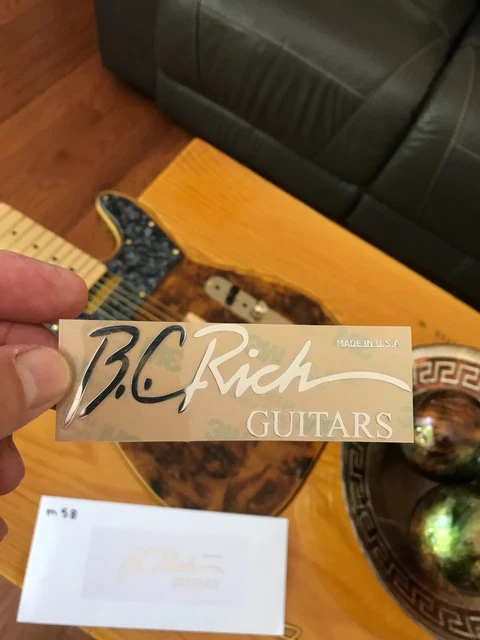 BC RICH GUITAR Decal 3D Metal Chrome headstock Restoration decal ...
