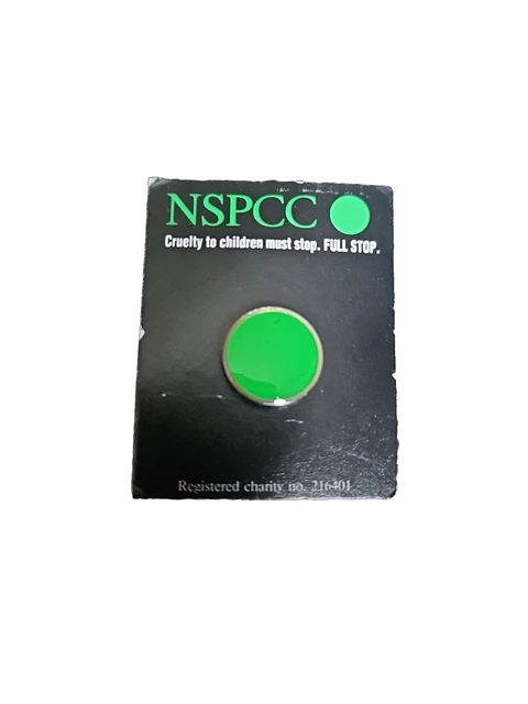 VINTAGE NSPCC FULL Stop Green Stud Pin Badge Lapel Brooch Charity - 90s ...