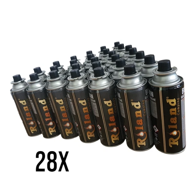 28 X GAS cartridge BUTANE Roland 227g 400ml camping gas for gas stove ...