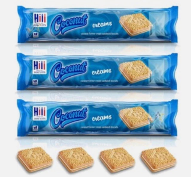 3 X 150G Hill Coconut Cream Sandwich Biscuits Packs £6.51 - PicClick UK