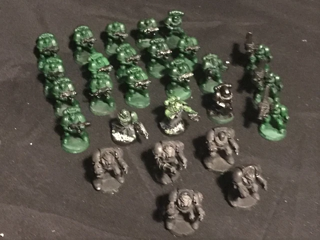 19 2ND ED space marines (3 missile launchers) 5 plastic terminators ...