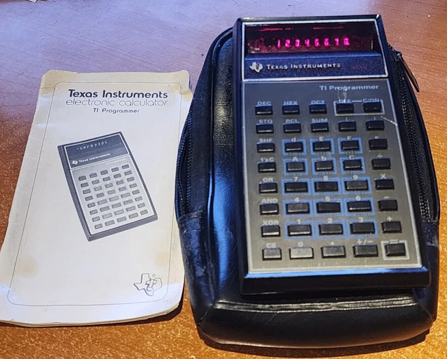 VINTAGE TEXAS INSTRUMENTS TI Programmer Electronic Calculator w/ Manual ...