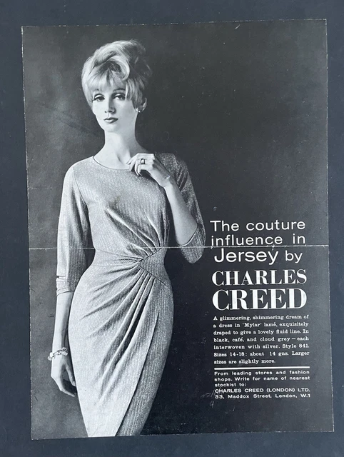 1960S CHARLES CREED Proof Advertising Pages £3.29 - PicClick UK