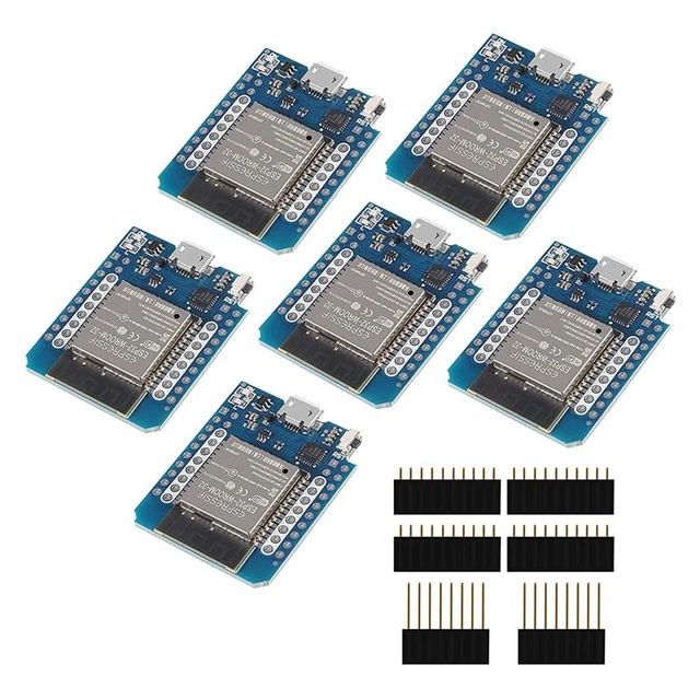 6 PZ D1 Mini NodeMCU ESP32 ESP-WROOM-32 WLAN scheda di sviluppo WiFi ...