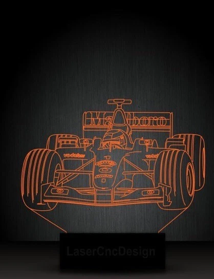 FORMULA 1 RACING Car Smart APP Control 3D Illusion Music Night Light ...