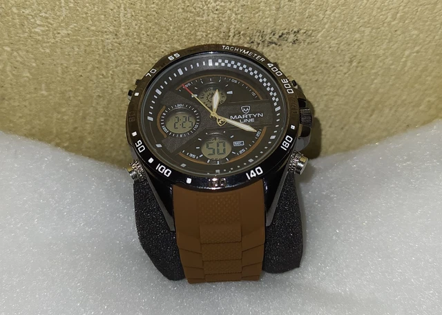 MARTYN LINE DUAL Time Chronograph Waterproof Rubber Cod.89 PT/279 $66. ...