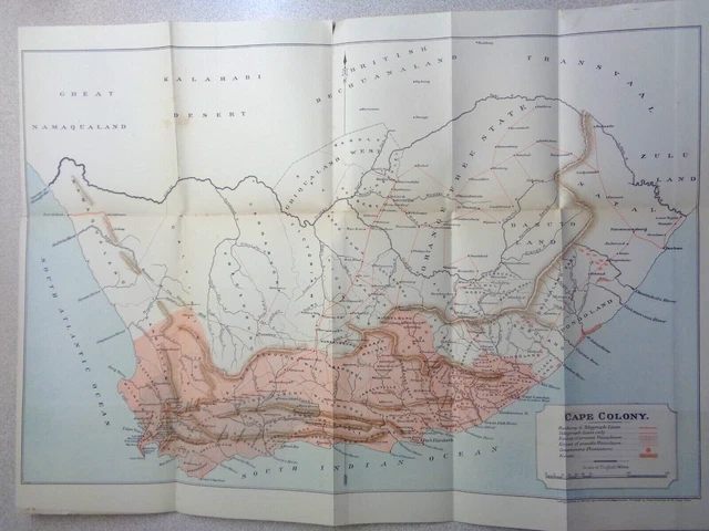 PAIR OF ANTIQUE 1886 South African Map Lithographs $38.00 - PicClick AU