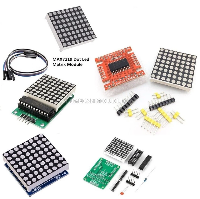 DIY KITS 8X8 3mm/5mm Dot Matrix Display Red/Full Color RGB LED MAX7219 ...