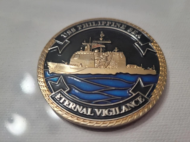 US NAVY CHIEF Challenge Coin Uss Philippine Sea (Cg-58), Cpo EUR 81,29 ...
