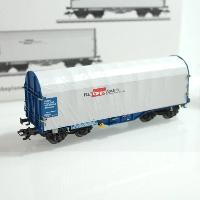 MÄRKLIN H0 47216 set sliding tarpaulin trolley 3 pieces of the ÖBB ...