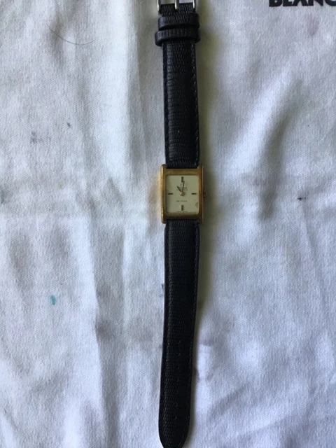 OMEGA DEVILLE VINTAGE ladies Elegant rectangular watch with green strap ...