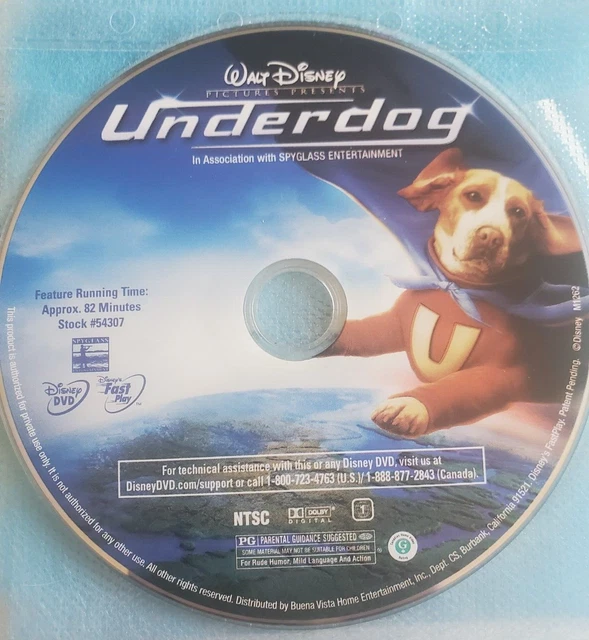 UNDERDOG LOOSE DISC DVD Walt Disney £1.29 - PicClick UK
