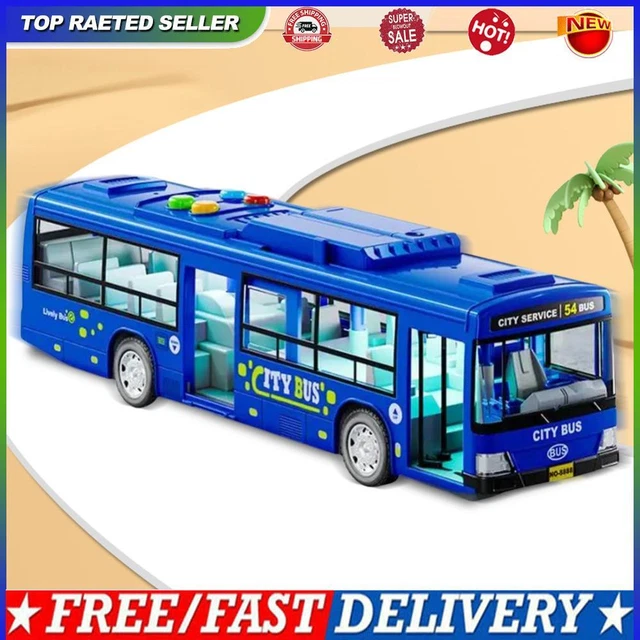 ELECTRIC CITY BUS Toy Openable Door School Bus Toy for Boys Girls (Blue ...
