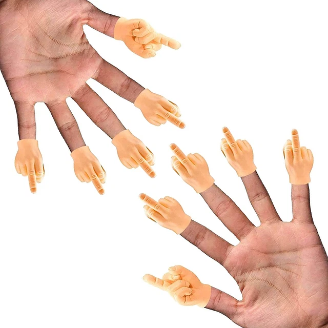 DAILY PORTABLE TINY Hands Middle Finger Sign - 10 Pack - MFU Style Mini ...