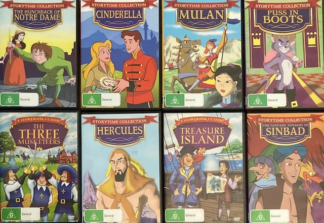 STORYTIME COLLECTION : 8 Movies incl Mulan & Cinderella (DVD, 2001, 8 ...