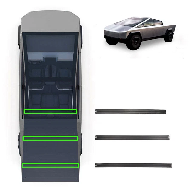 3PCS CROSSBARS FIT for Tesla Cybertruck 2024 2025 Roof Rail Cross Bar ...