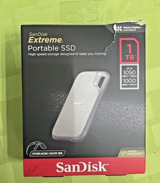 SANDISK EXTREME PORTABLE SSD 1TB Hard Drive SDSSDE51-1T00-AW25 Gray NEW ...