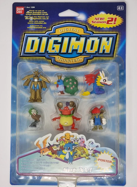 JUEGO DE MINIFIGURAS Digimon Bandai a escala de 4 cm 16 (XVI) con ...