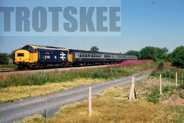 35MM SLIDE BR British Railway Diesel Loco Class 37 37408 Leominster ...