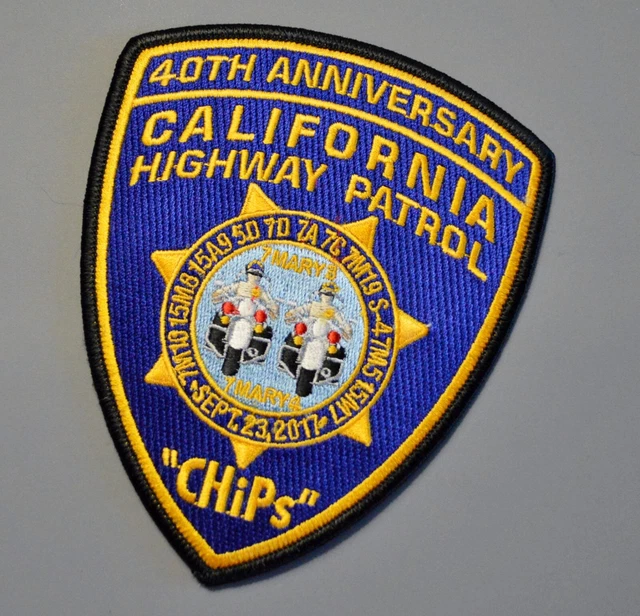 &CHIPS& 40TH ANNIVERSARY California Highway Patrol Police Patch ++ Mint ...