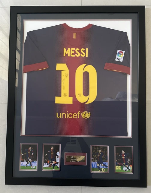 LIONEL MESSI SIGNED AND FRAMED BARCELONA JERSEY 2012 With COA $4,200.00 ...