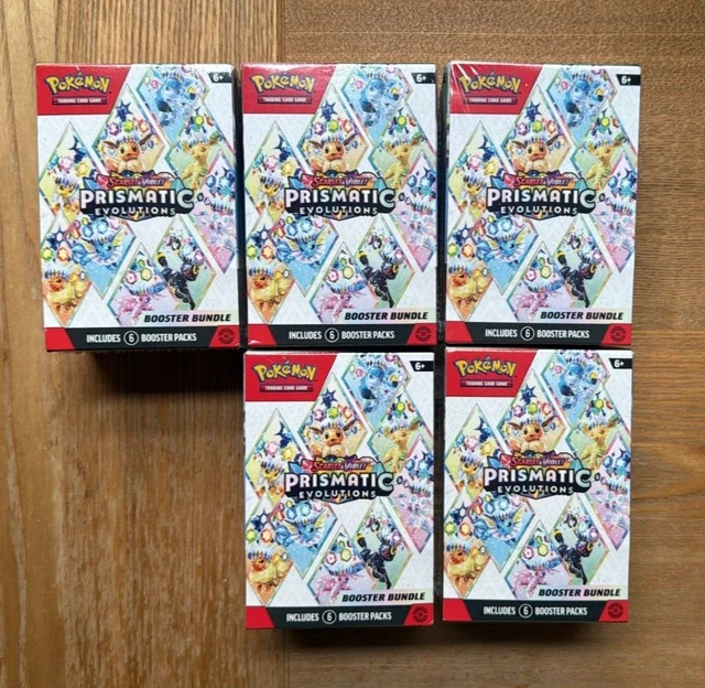 5X POKÉMON TCG Scarlet & Violet - Prismatic Evolutions Booster Bundle ...
