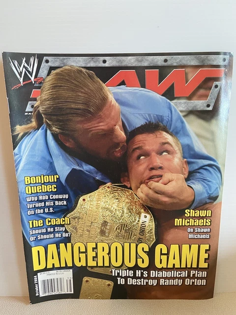WWE RAW MAGAZINE October 2004 Triple H Randy Orton Cover With Double ...