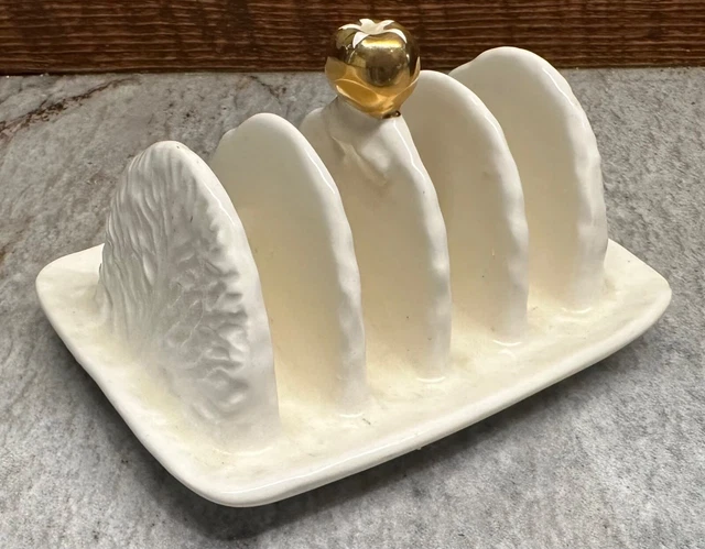 VINTAGE ART NOUVEAU Pottery TOAST HOLDER SERVER RACK ~ England ~ Bottom ...