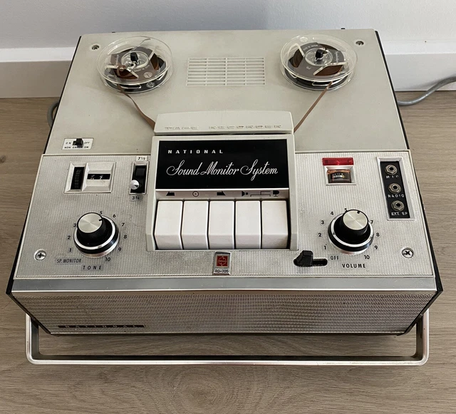 VINTAGE NATIONAL TAPE Recorder- Sound Monitor System- RQ-705- Reel To ...