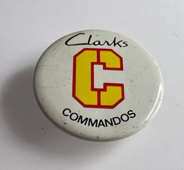 VINTAGE CLARKS COMMANDOS Children's Shoes advertising Pin badge 36 mm £ ...