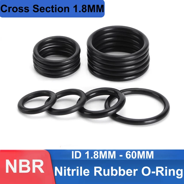 METRIC NITRILE (NBR) Rubber O-Rings 1.8Mm Cross Section 1.8Mm - 50Mm Id ...