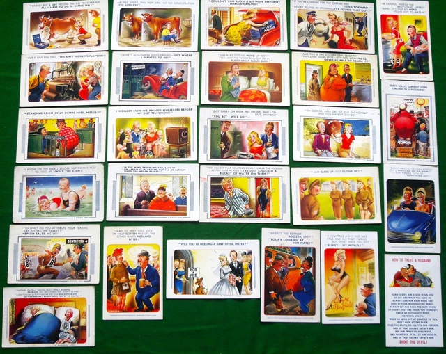 COLLECTION 26 SAUCY Seaside Comic Postcards Bamforth & Co 1940s - 1960s ...