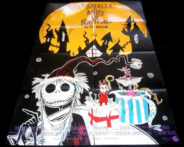 1993 THE NIGHTMARE Before Christmas ORIGINAL SPAIN POSTER Tim Burton ...