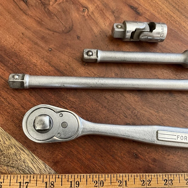 VINTAGE CRAFTSMAN V Series 1/2" Drive 15 pc SAE 12 Point Socket Set USA ...