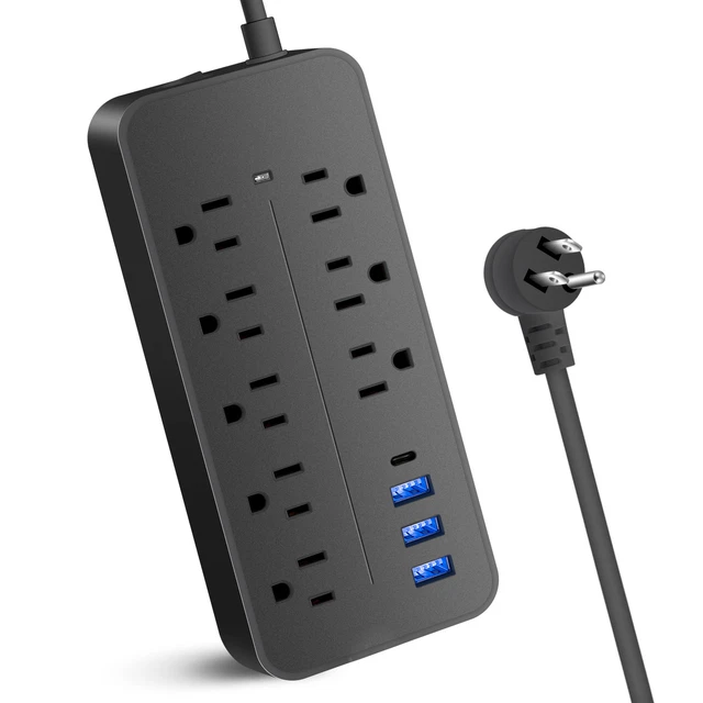 12-IN-1 SURGE PROTECTOR Extension Cord Flat Z1N1 $19.14 - PicClick CA