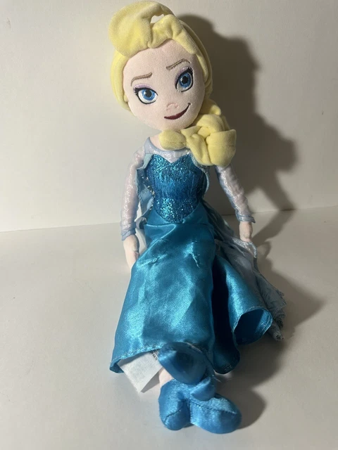 Disney Store Frozen Elsa 18 Plush Princess Blue Dress Toy Doll £9 91