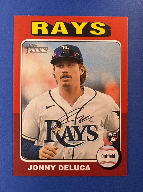 2024 TOPPS HERITAGE Jonny Deluca RC BORDO BIANCO ROSSO SP Tampa Bay ...