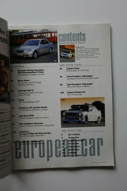 1999 EUROPEAN CAR March VW Tuning Audi S4 MTM Golf IV Oettinger ESE M3 ...