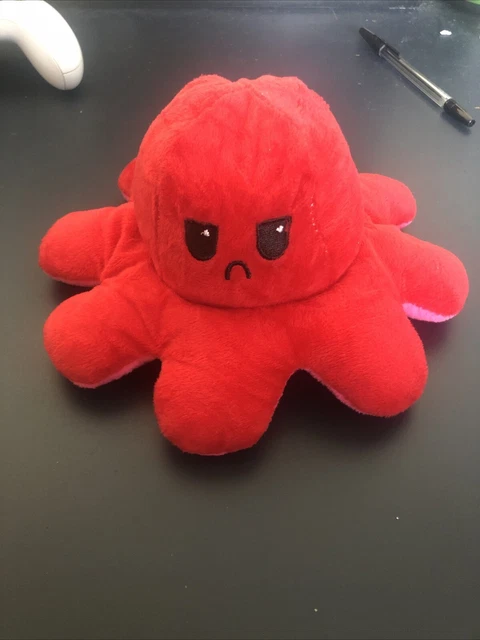 8& REVERSIBLE MOOD Colour Changing Octopus Plush Soft Toy (Pink + Red ...