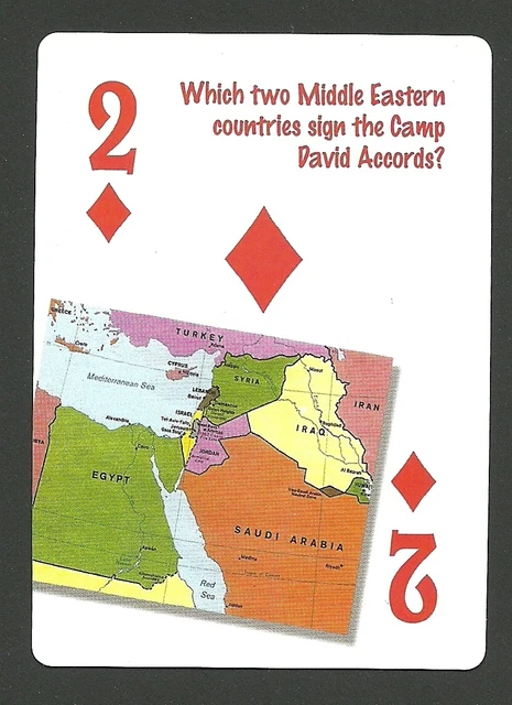 ISRAEL AND EGYPT Sign Camp David Accords 1978 Neat Playing Card #8Y7 ...