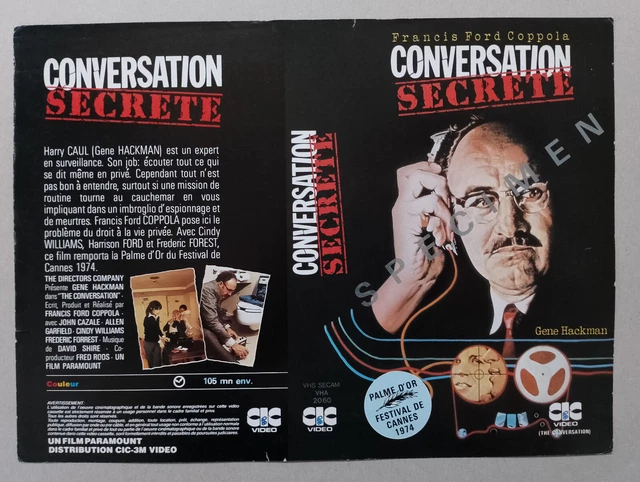 JAQUETTE VHS - Conversation Secrete - Vhs Sleeve - Francis Ford Coppola EUR 7,00 - PicClick FR