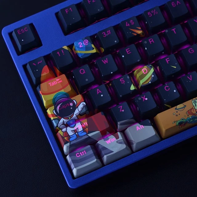 COOL CARTOON ASTRONAUT Backlit Keycap Set | OEM MX | Mechanical ...