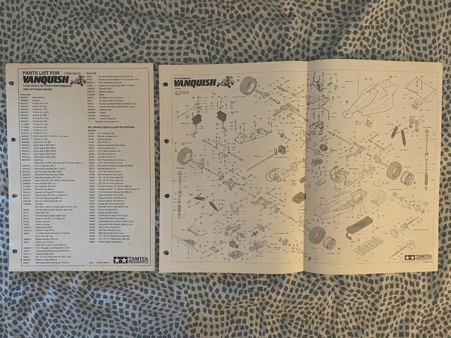 TAMIYA ORIGINAL EXPLODED Diagram Parts Guide Vanquish 58076 £11.94 ...