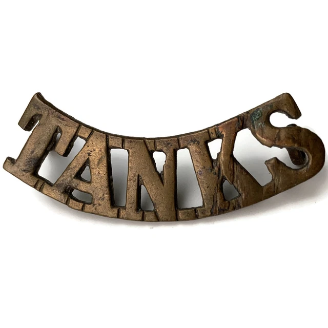 ORIGINAL WW1 ROYAL Tanks Corps Regiment Shoulder Title - FIRST PATTERN ...