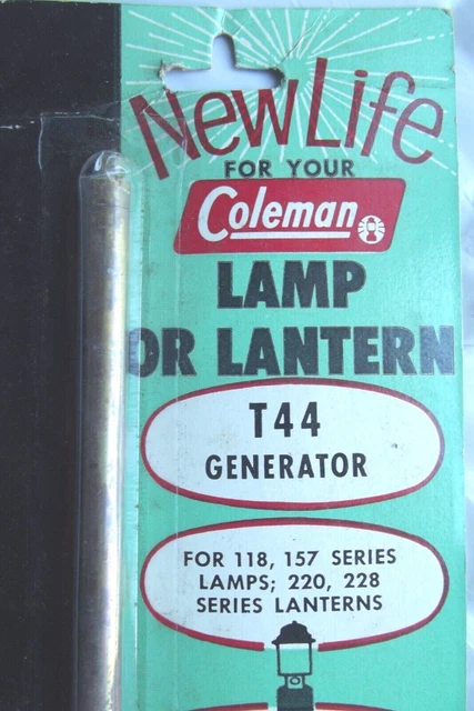 COLEMAN LAMP LANTERN T44 Generator New Old Stock On Card $39.99 ...