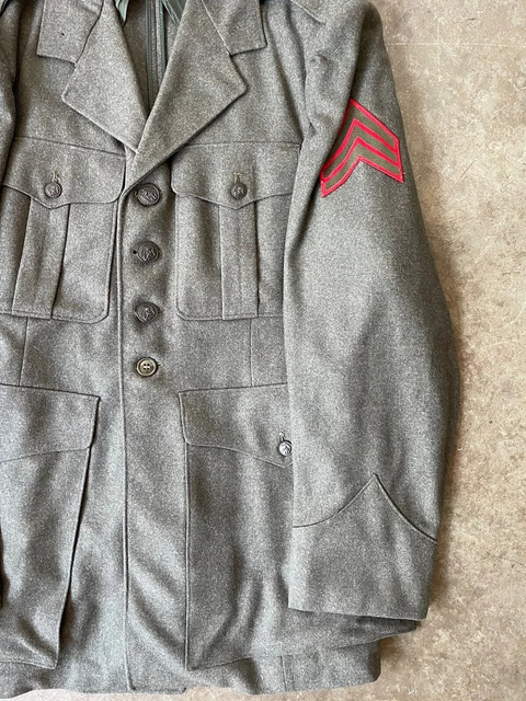 VINTAGE ALPHA USMC WW2 Green Wool Dress Uniform Jacket & Pants Set WWII ...