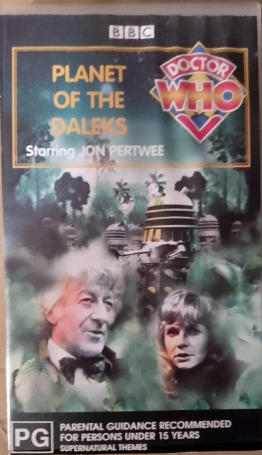 DOCTOR DR WHO Planet of the Daleks VHS Jon Pertwee Katy Manning PAL 6ep ...