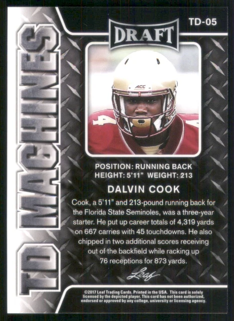 2017 LEAF DRAFT TD Machines #TD05 Dalvin Cook 48191 £1.32 - PicClick UK