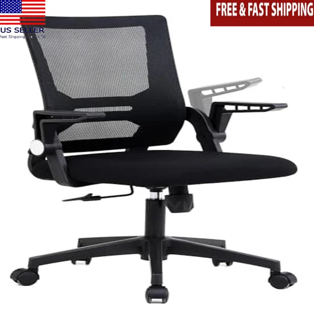 ERGONOMIC MESH LUMBAR Office Chair W/ Flip Up Armrests Swivel ...
