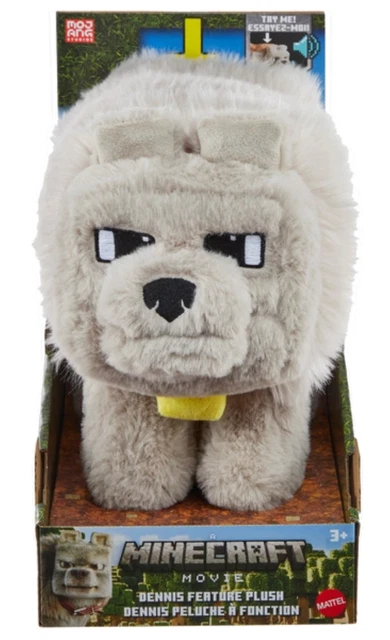 MINECRAFT DENNIS WOLF Plush 20cm Minecraft Movie Interactive Plush ...